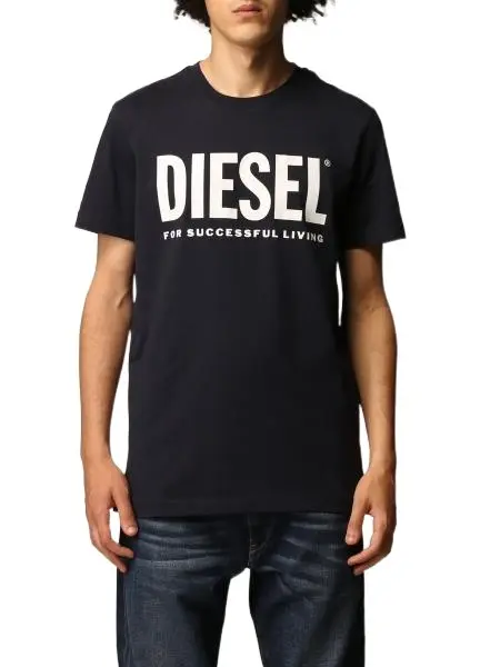 DIESEL® T-diegos Logo Printed Crewneck T-shirt - Black