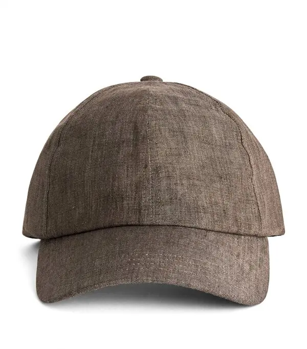 Sunspel Linen Cap - Brown