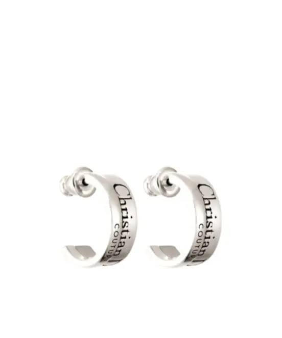 Dior Cut Earrings - White
