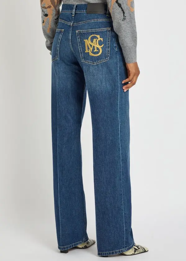 Stella McCartney Embroidered Straight-leg Jeans
