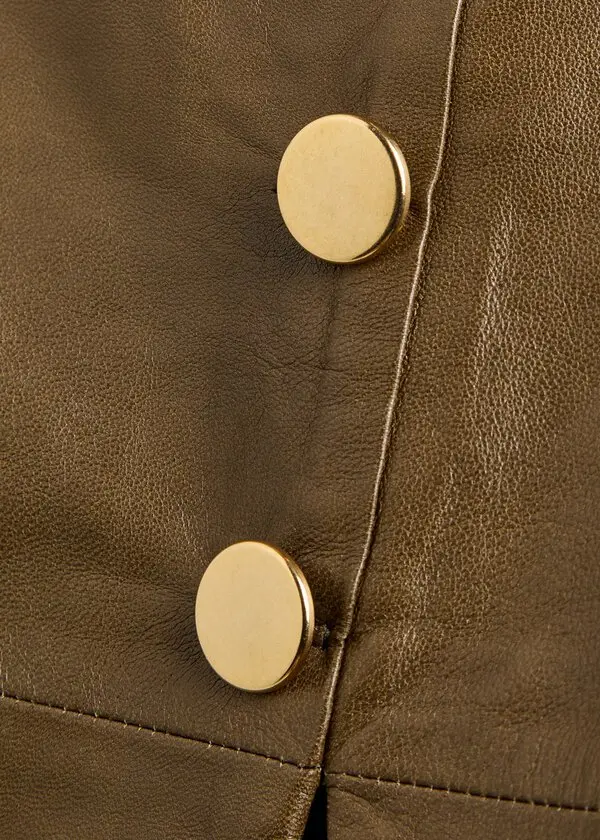 SKIIM Lucy Leather Midi Skirt