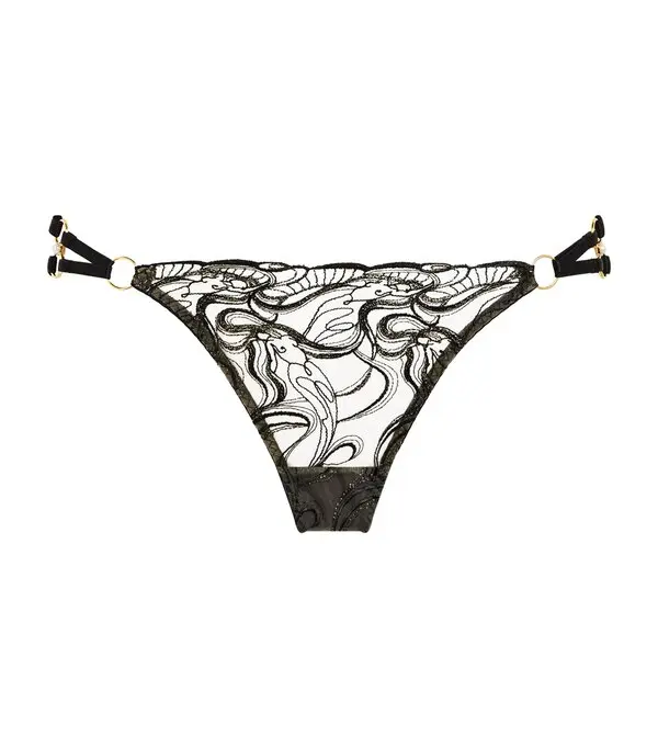 BORDELLE Embroidered Open-back Pearl Briefs