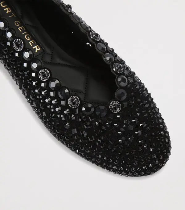 Kurt Geiger Jewel Embellished Ballet Flats - Black