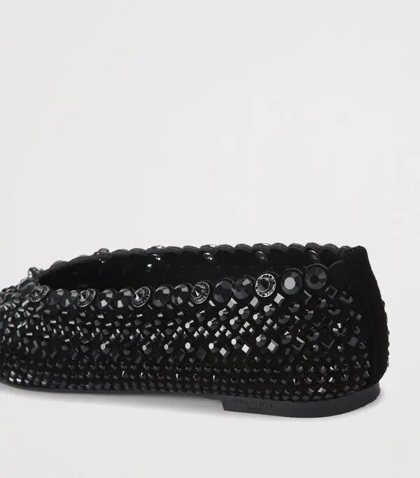 Kurt Geiger Jewel Embellished Ballet Flats - Black