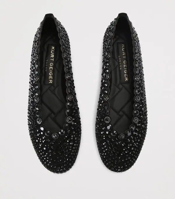 Kurt Geiger Jewel Embellished Ballet Flats - Black