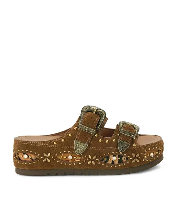 Kurt Geiger Western Buckle Flatform Sandals