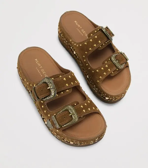 Kurt Geiger Western Buckle Flatform Sandals