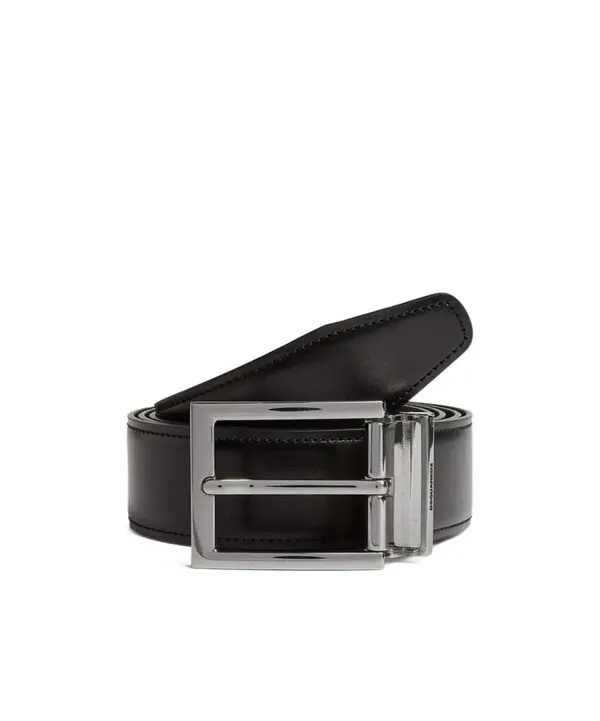 Dsquared2 Logo Plaque Buckle Leather Belt