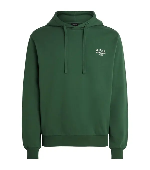 A.p.c. Cotton Rue Madame Logo Hoodie - Green