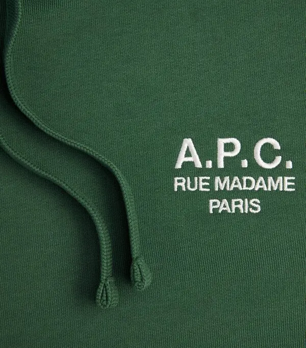 A.p.c. Cotton Rue Madame Logo Hoodie - Green