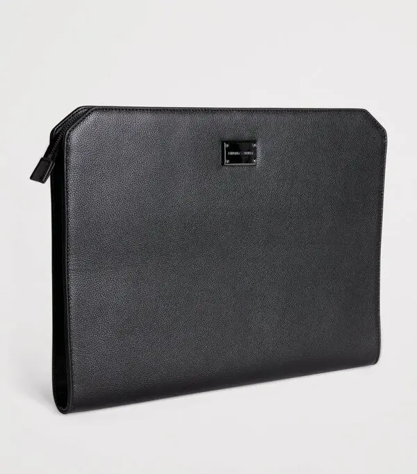 Emporio Armani Leather Logo Portfolio Pouch