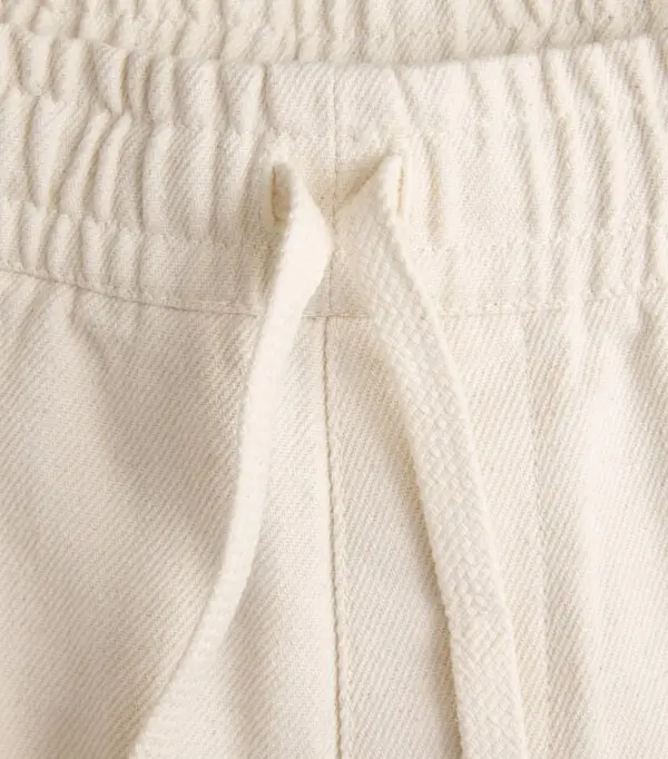 A.p.c. Cotton Drawstring Wide Leg Trousers - White