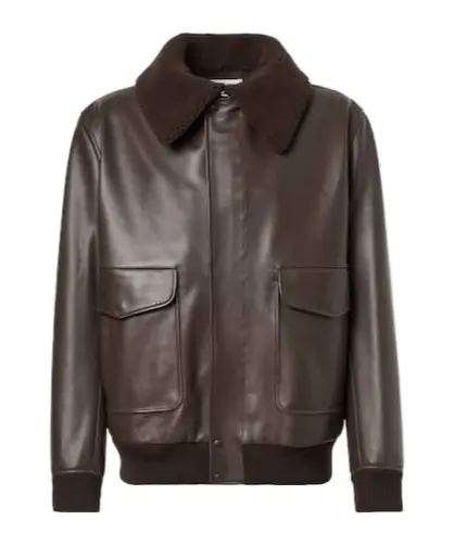 Gabriela Hearst Shearling-trimmed Leather Bomber Jacket
