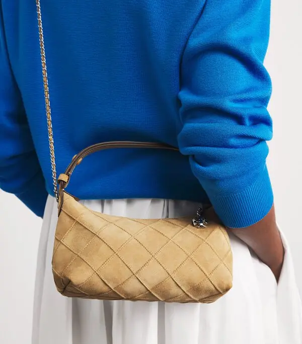 Tory Burch Mini Suede Fleming Top Handle Bag