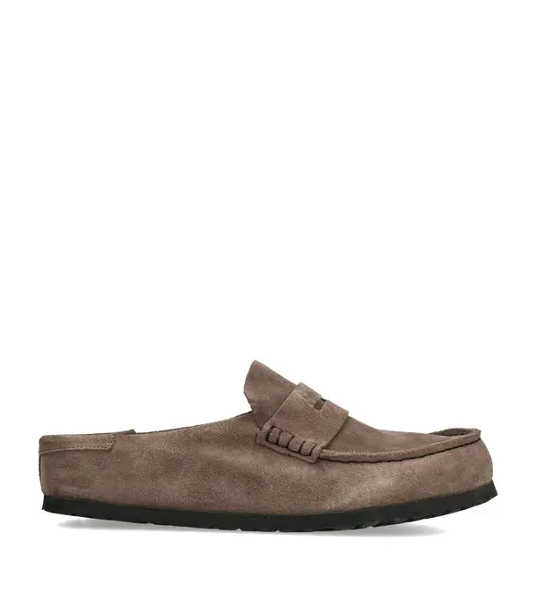 BIRKENSTOCK Suede Naples Wrapped Clogs - Grey