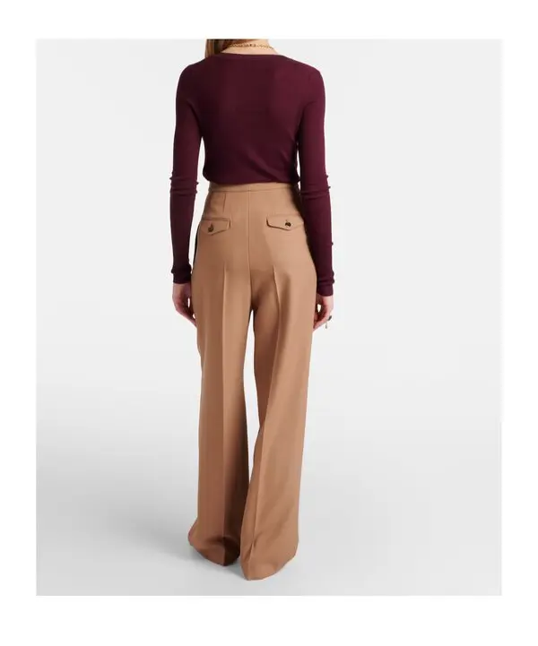 Chloé High-rise Wool Wide-leg Pants