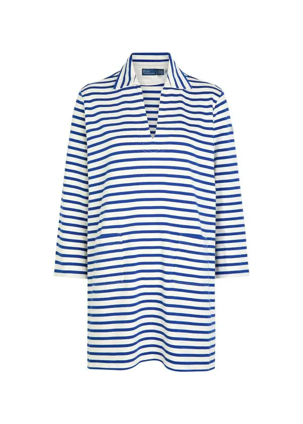 Polo Ralph Lauren Striped Cotton Mini Tunic Dress - Blue
