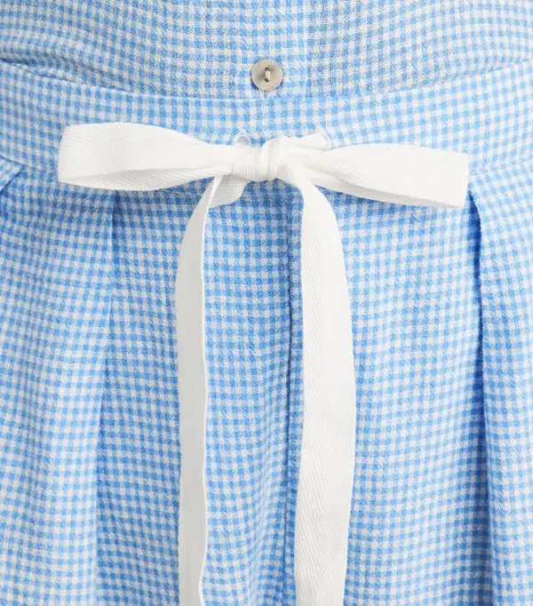 Eberjey Linen-blend Gingham Pyjama Shorts