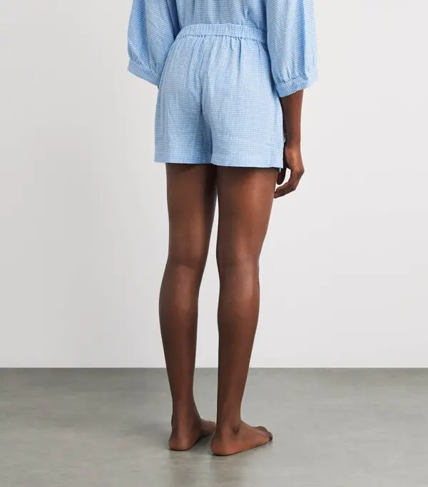 Eberjey Linen-blend Gingham Pyjama Shorts