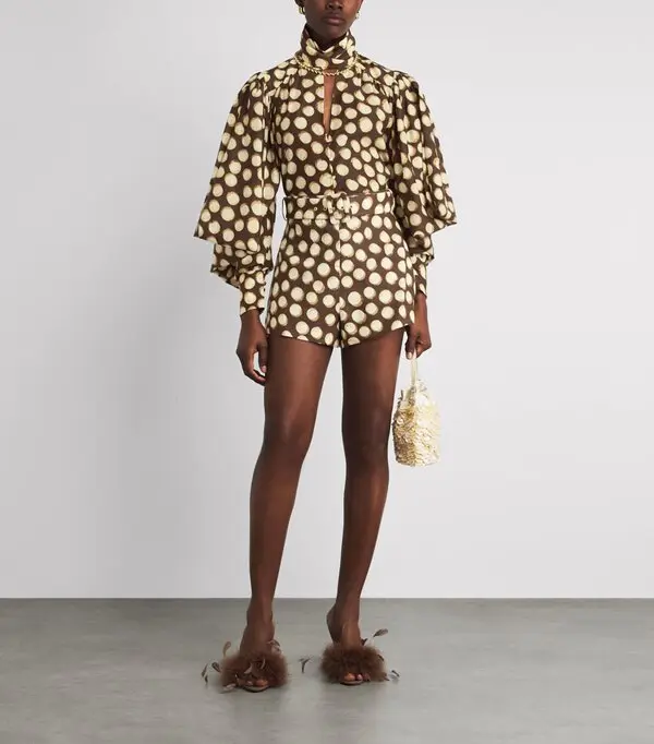 ALEMAIS Cotton-silk Paula Blouse With Polka Dots