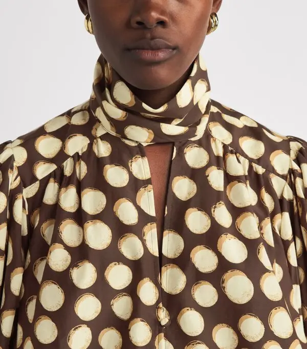 ALEMAIS Cotton-silk Paula Blouse With Polka Dots
