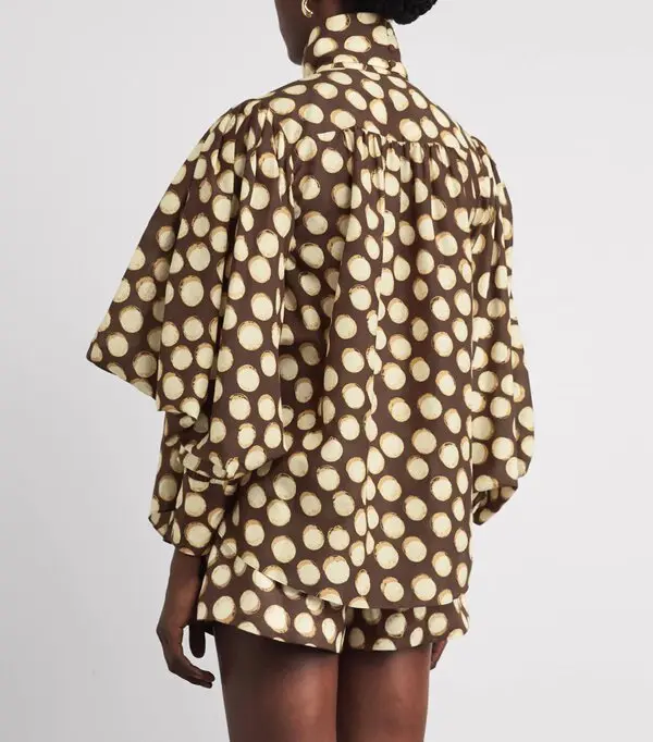 ALEMAIS Cotton-silk Paula Blouse With Polka Dots