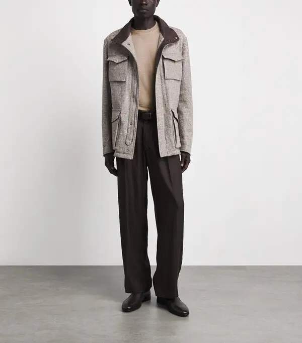 Herno Wool-silk Crew Neck Sweater - Beige