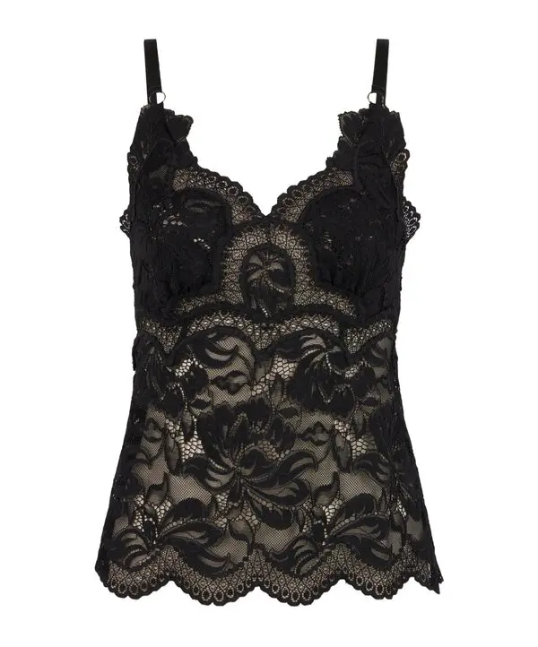 Rabanne Lace V-neck Tank Top - Black
