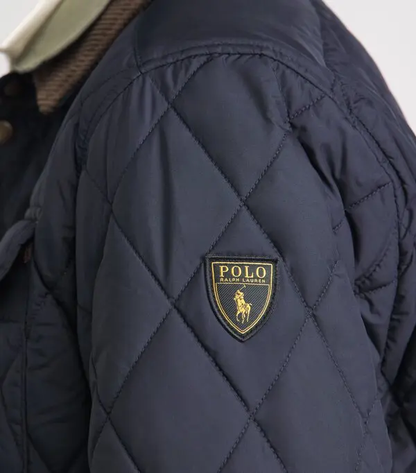Polo Ralph Lauren Quilted Jacket With Corduroy Collar - Navy