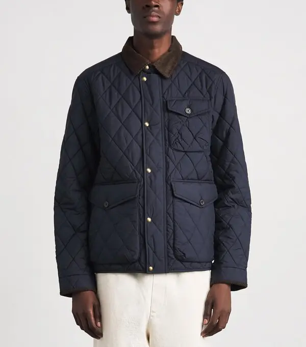 Polo Ralph Lauren Quilted Jacket With Corduroy Collar - Navy