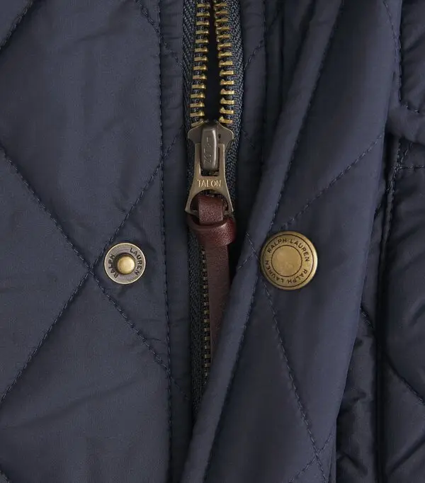 Polo Ralph Lauren Quilted Jacket With Corduroy Collar - Navy