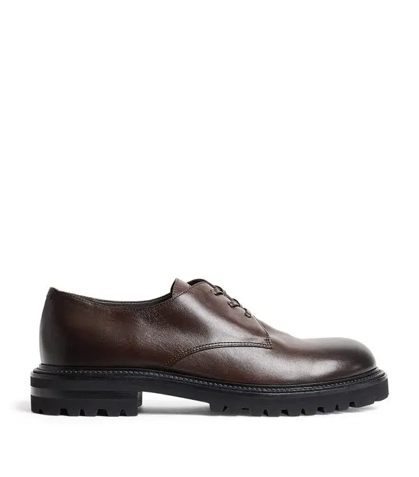 Giorgio Armani Leather Chunky Derby Shoes - Brown