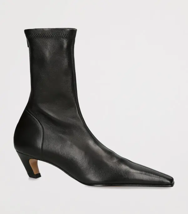 Khaite Arizona Leather Ankle Boots