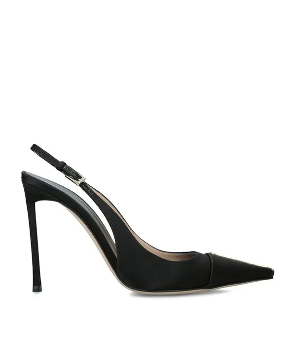 TOM FORD Satin Slingback Pumps 105 - Black