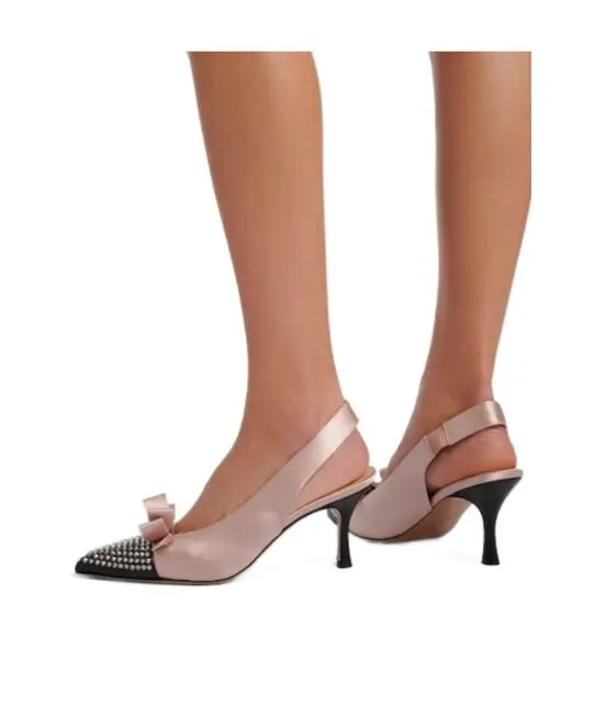 Chloé Trimmed Satin Pumps