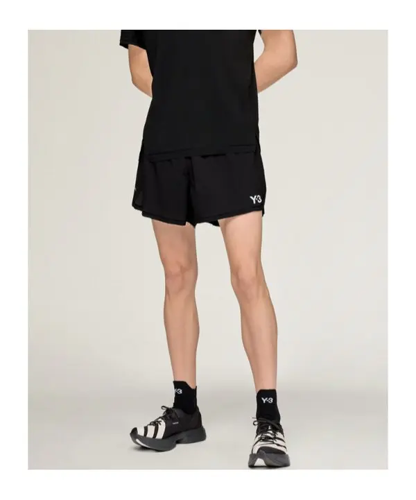 Y3 Logo Embellished Elasticated Shorts