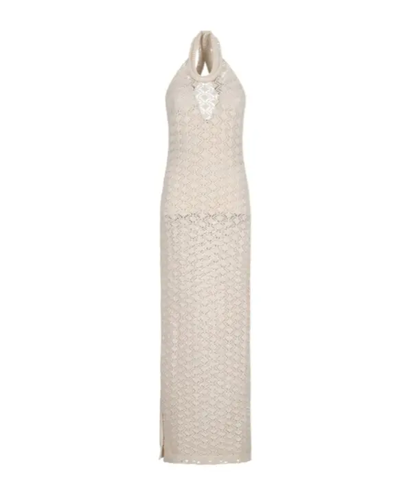 Blumarine Halterneck Open Back Dress - Nude