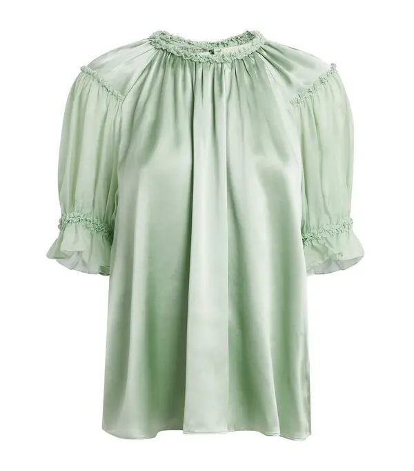 Ulla Johnson Silk Alina Blouse - Green