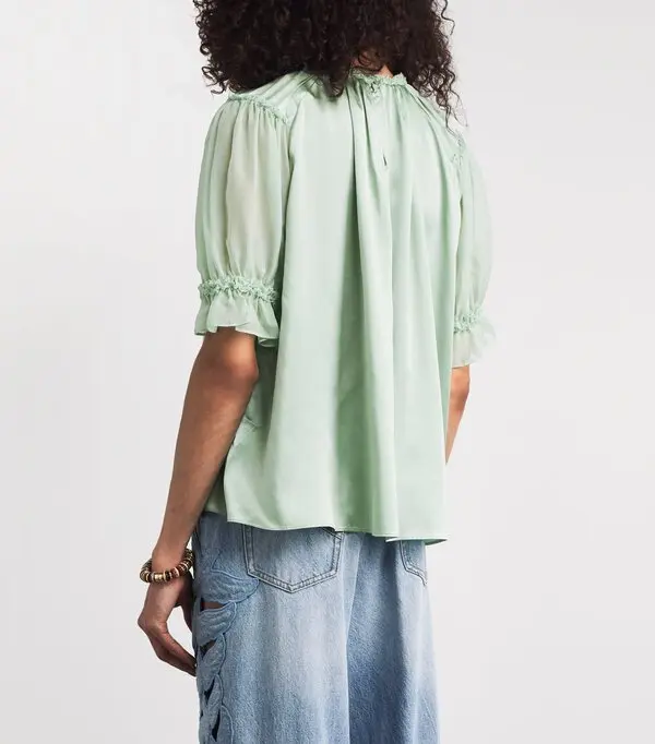 Ulla Johnson Silk Alina Blouse - Green