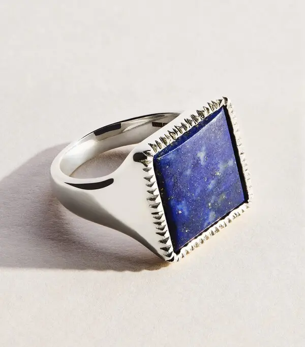 BLEUE BURNHAM Sterling And Lapis Lazuli Artists Signet Ring