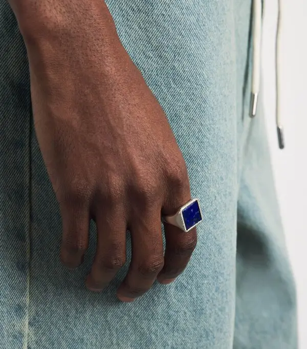 BLEUE BURNHAM Sterling And Lapis Lazuli Artists Signet Ring
