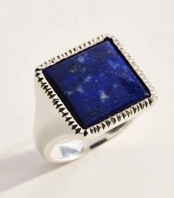 BLEUE BURNHAM Sterling And Lapis Lazuli Artists Signet Ring
