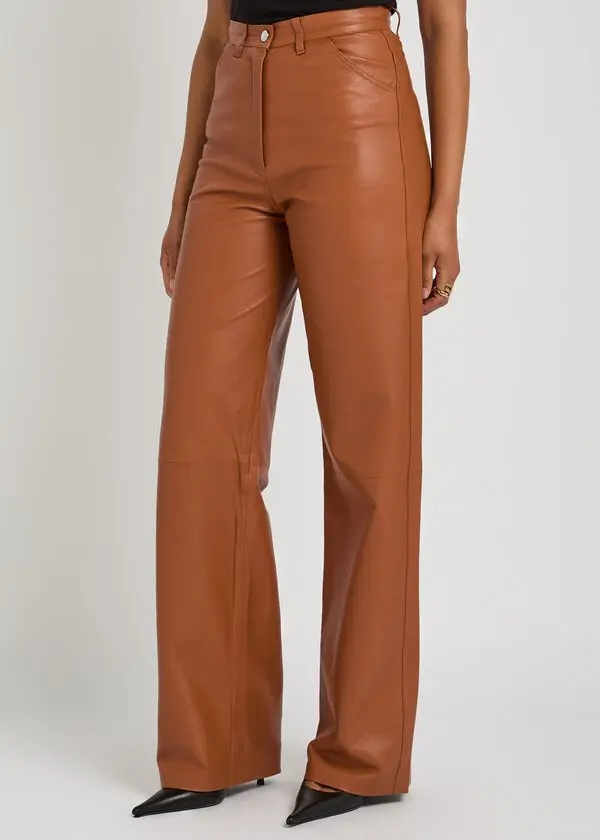 SKIIM Marcella Straight-leg Leather Trousers