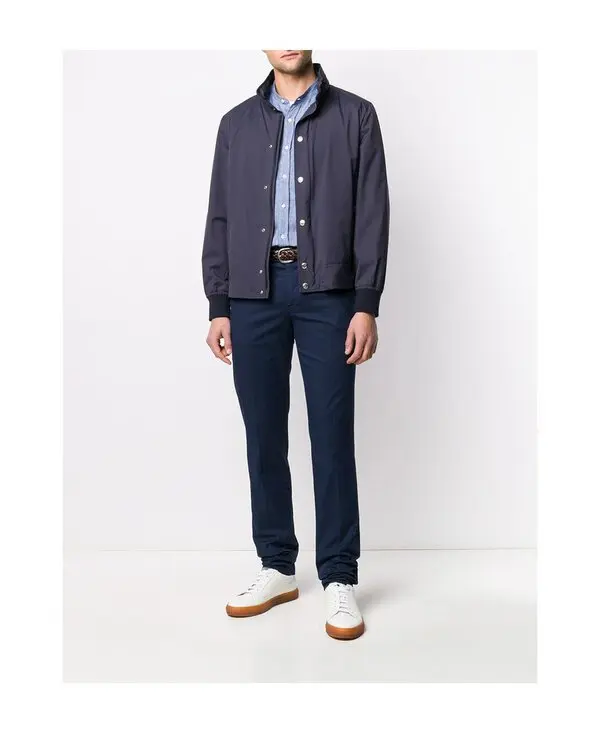 Brunello Cucinelli Navy Blue Fitting Casual Pants