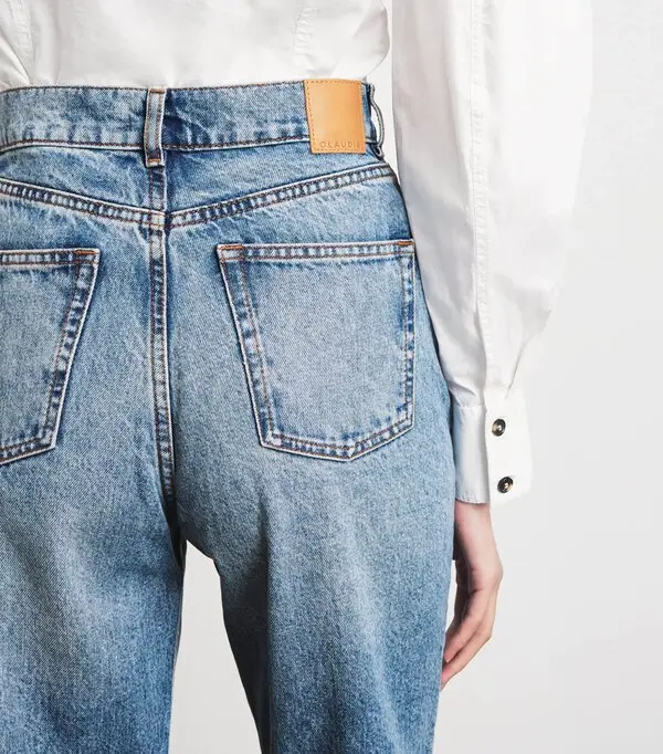 Claudie Pierlot Washed Straight Leg Jeans - Blue