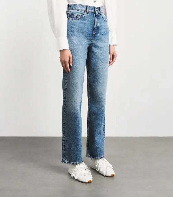 Claudie Pierlot Washed Straight Leg Jeans - Blue