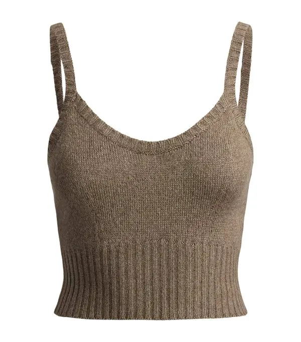 Ralph Lauren Silk-blend Mouliné Camisole Sweater - Beige