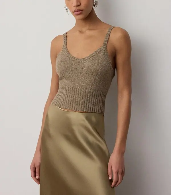Ralph Lauren Silk-blend Mouliné Camisole Sweater