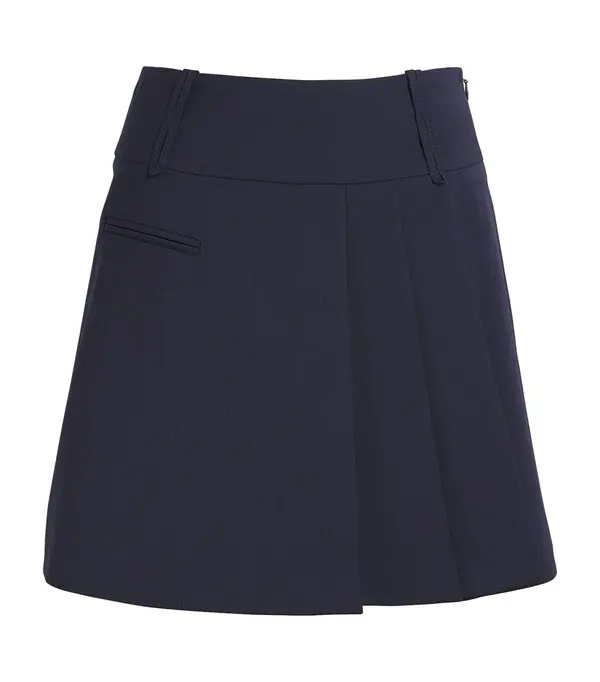 Claudie Pierlot Wool-blend Pleated Mini Skirt - Blue