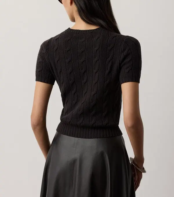 Ralph Lauren Cashmere Cable-knit Cropped Sweater